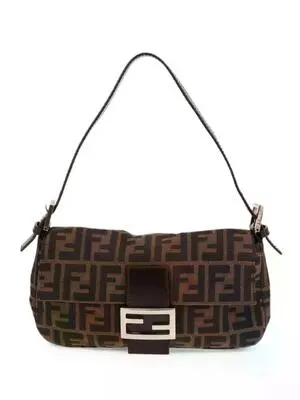 Fendi 1990s Baguette Logo-printed Handbag - Brown
