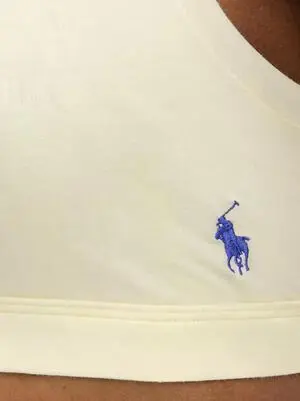 Polo Ralph Lauren Logo-embroidered Scoop-neck Bra - Yellow
