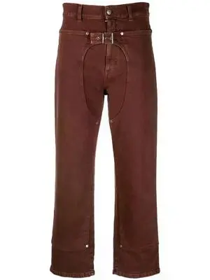 Stella McCartney Workwear Cropped Denim Pants - Brown