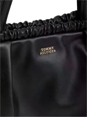 Tommy Hilfiger Ruched-trim Logo-plaque Tote Bag