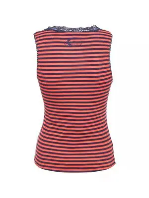 Just Cavalli Striped Lace-trim Tank Top