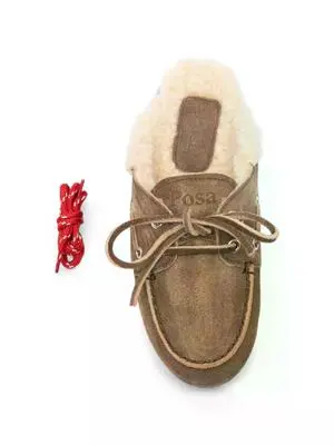 POSA Suede Shearling-lined Mules