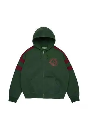 DENIM TEARS Denim U Paneled Zip-up Hoodie - Green