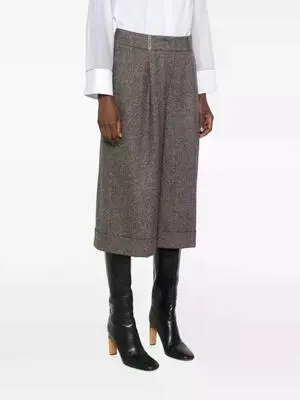 Peserico Pleated-front Cropped Tailored Trousers