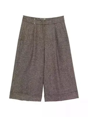 Peserico Pleated Front Cropped Tailored Trousers - Brown