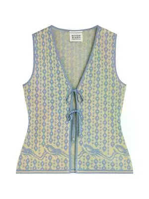 Scotch & Soda Geometric Pattern Tie-fastening Vest