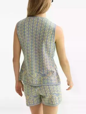 Scotch & Soda Geometric Pattern Tie-fastening Vest