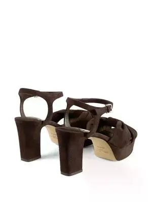 JIMMY CHOO Heloise 80 Suede Platform Sandals