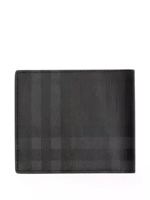 Burberry City Check Bifold Coin Wallet - Black