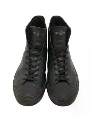 LOUIS VUITTON Leather Rainbow Graphic-print High Top Sneakers