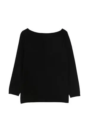 Alpha Studio Boat-neck Knit - Black