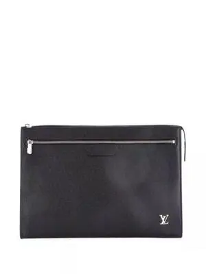 LOUIS VUITTON Zip Pochette Taiga Leather 24 Heures Clutch Bag