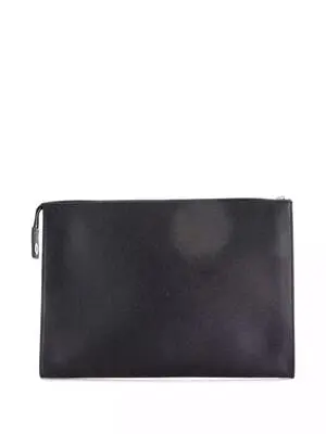 LOUIS VUITTON Zip Pochette Taiga Leather 24 Heures Clutch Bag - Black
