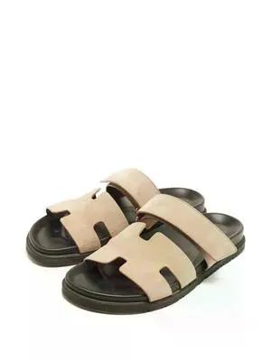 Hermès Chypre Suede Sandals - Neutrals
