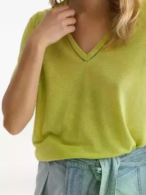 Scotch & Soda V-neck Open-knit T-shirt