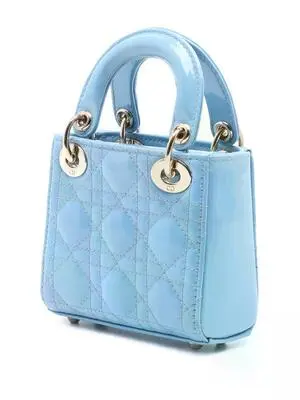 Dior Micro Patent Cannage Lady Satchel - Blue