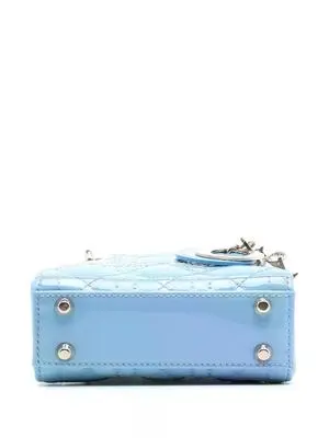 Dior Micro Patent Cannage Lady Satchel - Blue