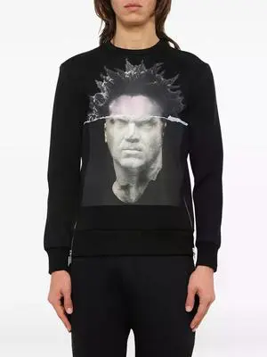 Neil Barrett Marcus Graphic-print Zip-detail Sweater - Black