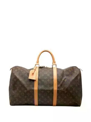 LOUIS VUITTON Monogram Keepall 50 Travel Bag - Brown