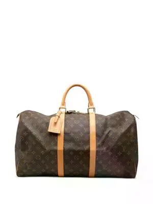 LOUIS VUITTON Monogram Keepall 50 Travel Bag - Brown