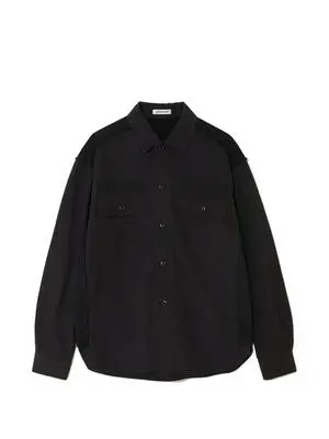 Undercover Ribbed-panel Chest-pocket Shirt - Black