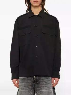 Undercover Ribbed-panel Chest-pocket Shirt