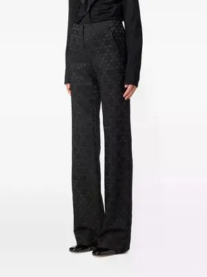 Alberta Ferretti Jacquard-pattern Straight-leg Trousers
