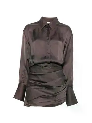 Andamane Andrea Ruched Mini Dress - Brown