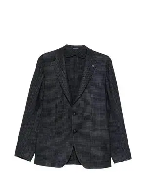 Tagliatore Houndstooth Single-breasted Blazer - Blue