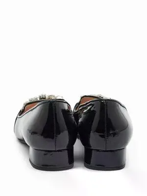 Miu Miu Patent Leather Crystal Embellished Loafers