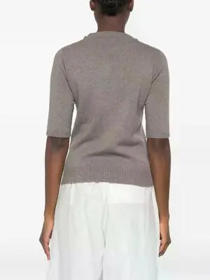Fabiana Filippi Embellished Round Neck Fine Knit Sweater