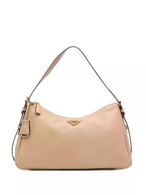 Prada 2013-2026 Large Leather Aimee Shoulder Bag - Neutrals