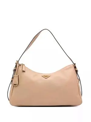 Prada Large Leather Shoulder Bag - Neutrals