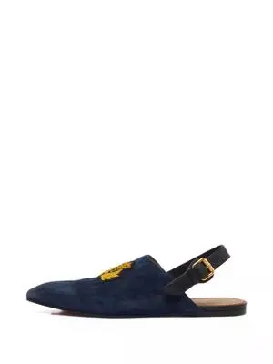 CHRISTIAN LOUBOUTIN Embroidered Slingback Mules - Blue