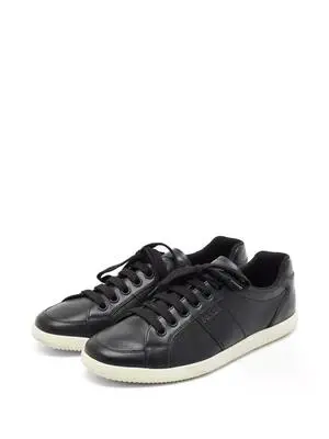 Prada Calf Leather Logo-debossed Lace-up Sneakers