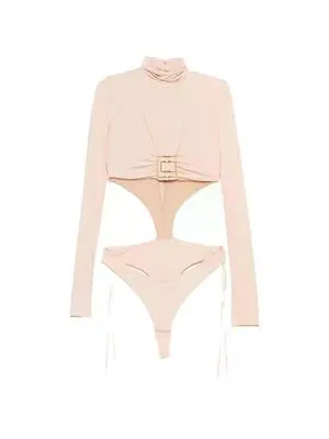 Elisabetta Franchi Cut-out Logo-plaque Bodysuit - Pink