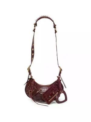 Balenciaga Le Cagole Croc-embossed Shoulder Bag