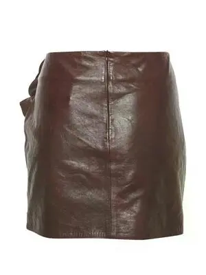 Magda Butrym Draped Leather Mini Skirt - Red