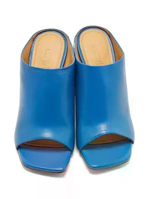 Off-White Metallic Sculptural Block Heel Sandals - Blue