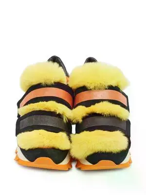 Dolce & Gabbana Patchwork Capri Touch-strap Shearling Trim Sneakers