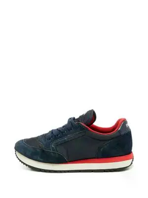 Prada Suede-panel Lace-up Low-top Sneakers - Blue