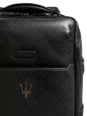 PIQUADRO X Maserati Logo-plaque Leather Backpack - Black