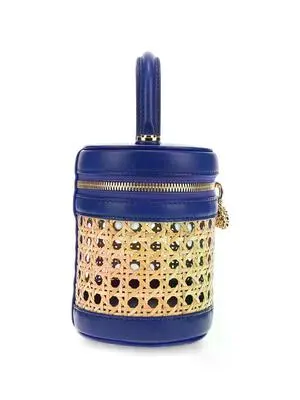 Tyler Ellis Small Victoria Wicker Leather Tote Bag