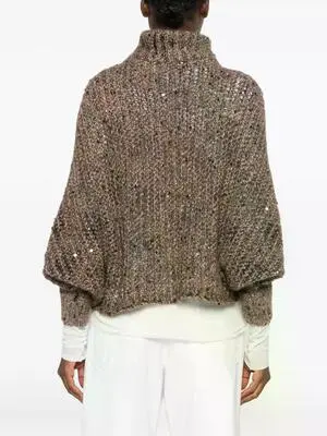 PANICALE Sequin Embellished Roll Neck Sweater