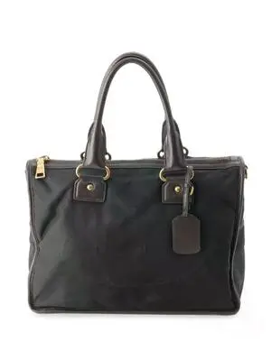 Prada 2000-2026 Tessuto Canapa Logo Satchel - Black