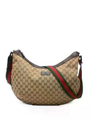 Gucci 2000-2015 Gg Canvas Web Half Moon Crossbody Bag - Neutrals