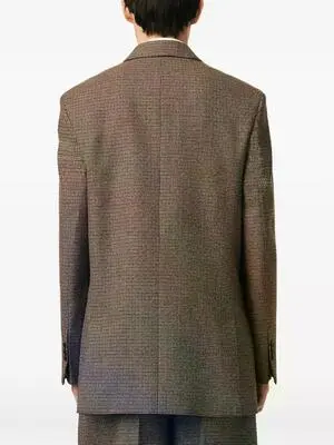 AMI Paris Double-breasted Houndstooth Wool Blazer