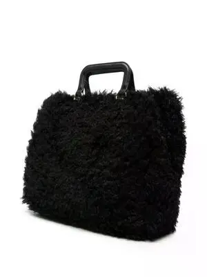 LA MILANESA Amal Faux-fur Clutch Bag - Black