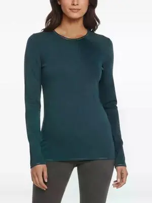 Missoni Stretch-knit Crew Neck Long-sleeved T-shirt - Blue
