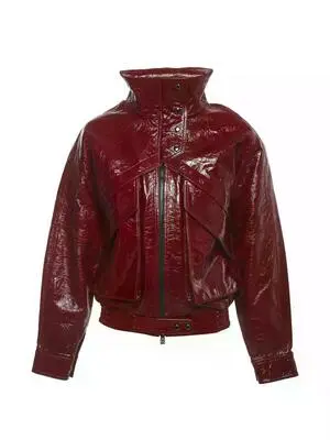 Magda Butrym Leather Bomber Jacket - Red